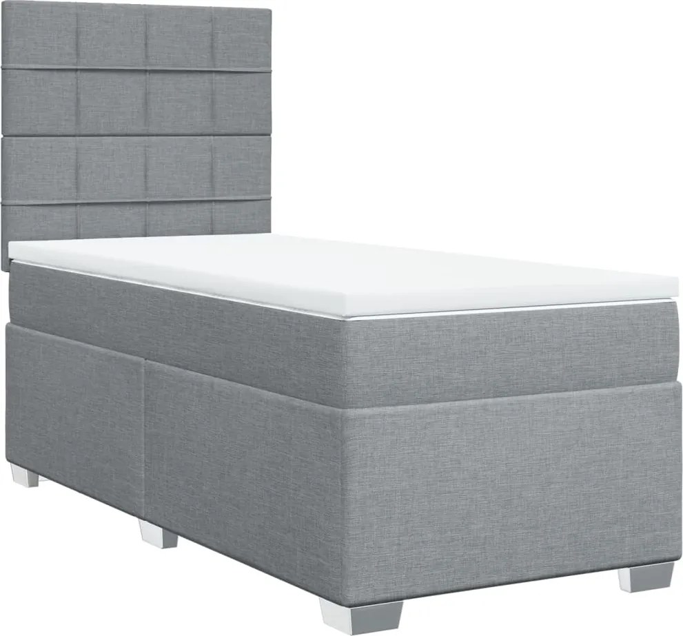 Box spring postel s matrací světle šedá 80 x 200 cm textil 3290315