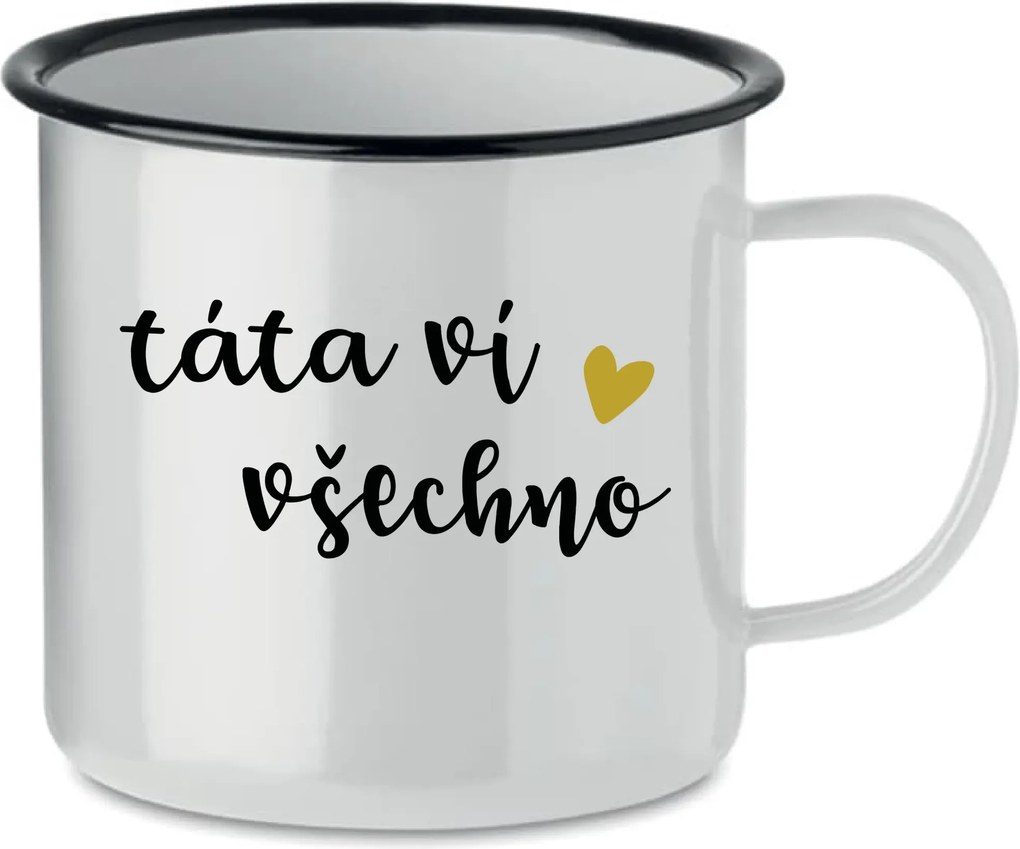 TÁTA VÍ VŠECHNO - bílý plecháček 350 ml