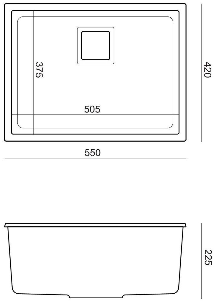 Granitový dřez REA DAVID 50 bílý, odtokový komplet měď