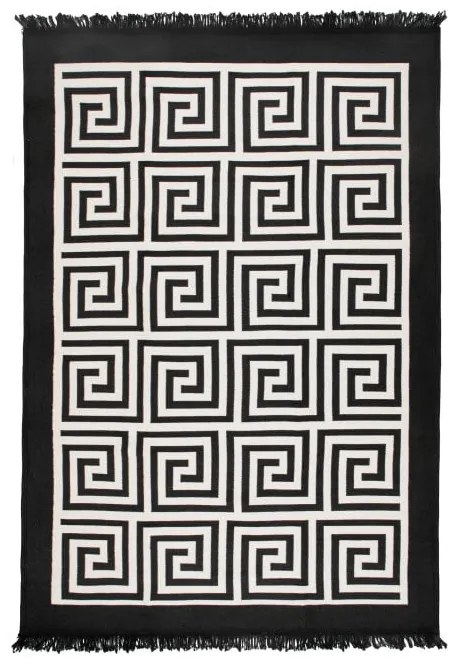 Béžovo-černý oboustranný koberec Framed, 80 x 150 cm