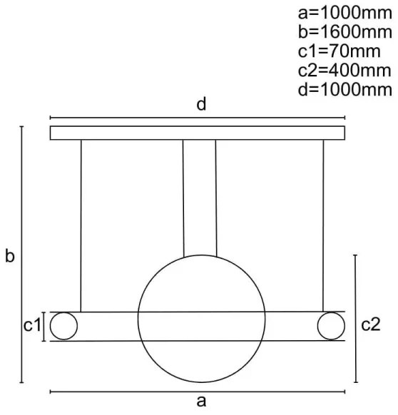 LED Stmívatelný lustr na lanku LED/95W/230V 3000-6500K + dálkové ovládání
