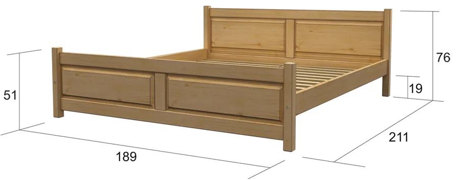 Via-nábytek Postel NIKOLAS masiv borovice 180 x 200 Povrchová úprava postele: Moření odstín olše