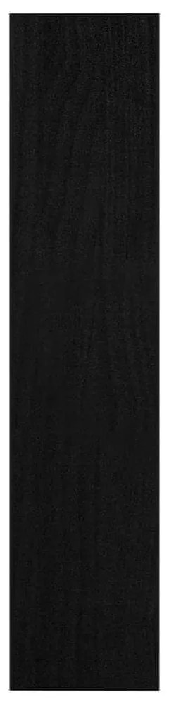Petromila Knihovna / dělicí stěna černá 100x30x135,5 cm masivní borovice