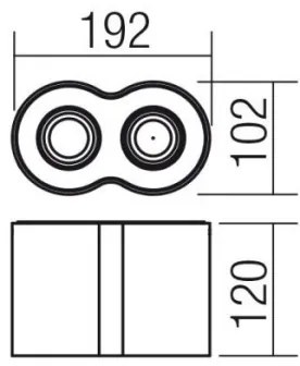 Redo 01-1309 - Bodové svítidlo KATO 2xGU10/35W/230V