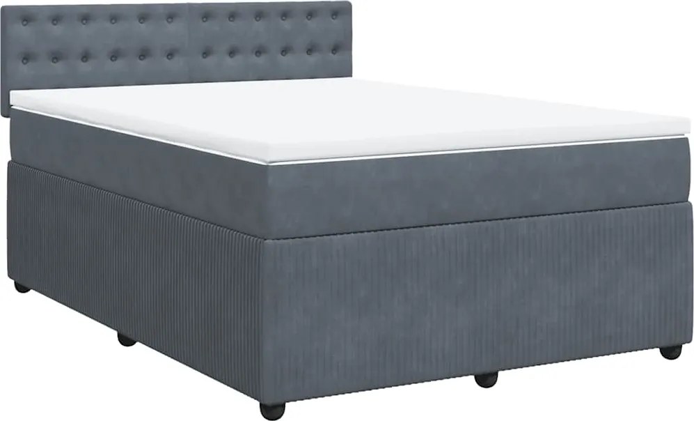 Box spring postel s matrací tmavě šedá 160x200 cm samet 3287795