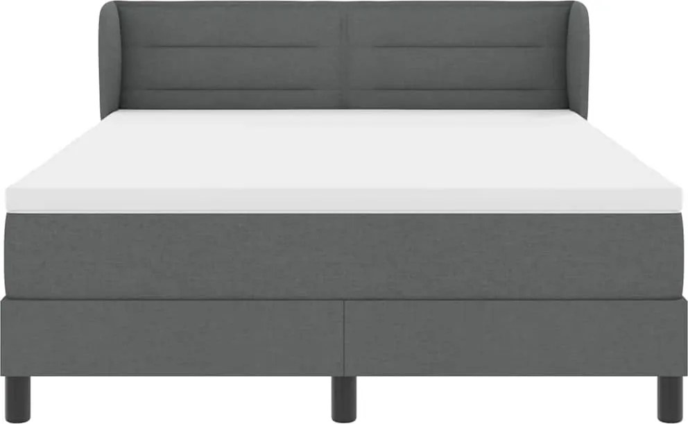 Postel s boxspringem s čelo Tmavě šedá 160 x 200 cm textil 3339969