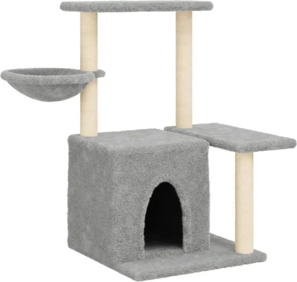 Škrabadlo pro kočky se sisalovými sloupky světle šedé 83 cm 172110