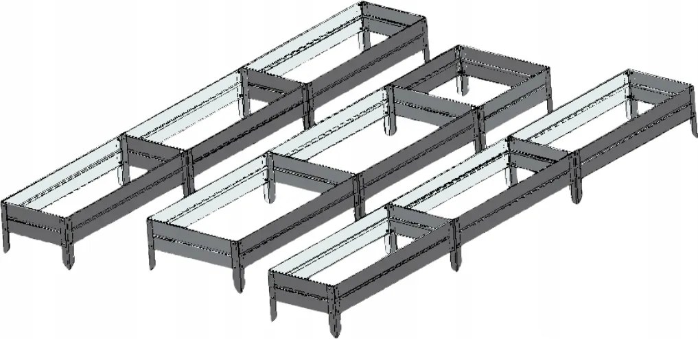 Sada vyvýšených záhonů pro skleníky 300x400 bílá Ptf Polsko