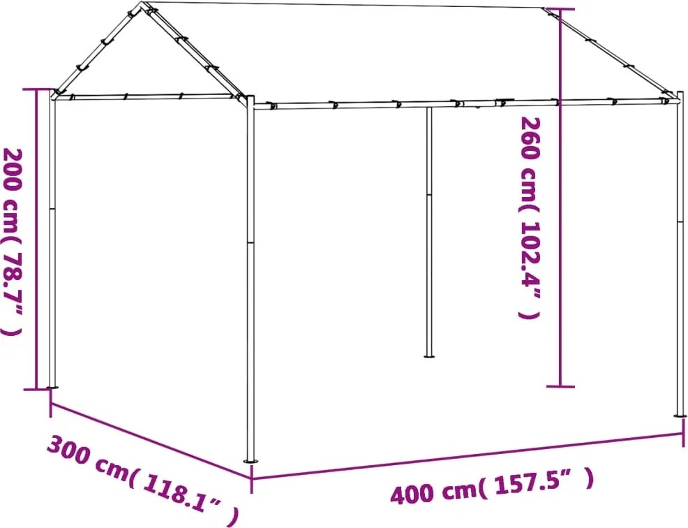 vidaXL Stříška antracitová 4 x 4 m ocel a textil [362453]