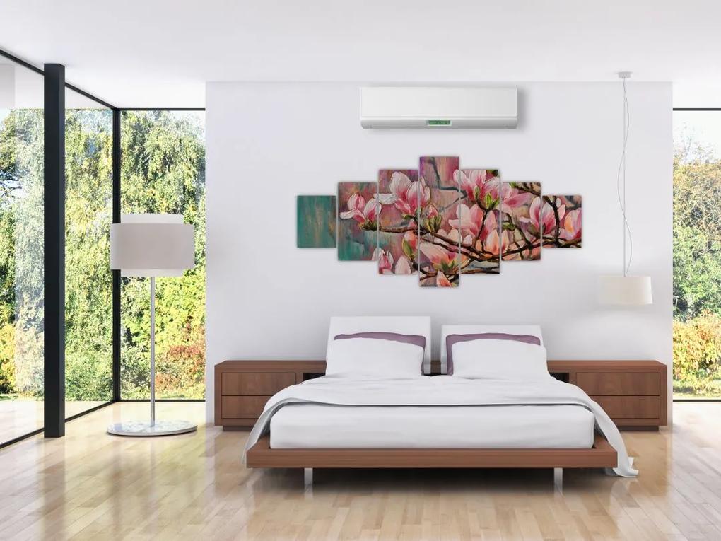 Obraz - Olejomalba, Rozkvetlá sakura (210x100 cm)
