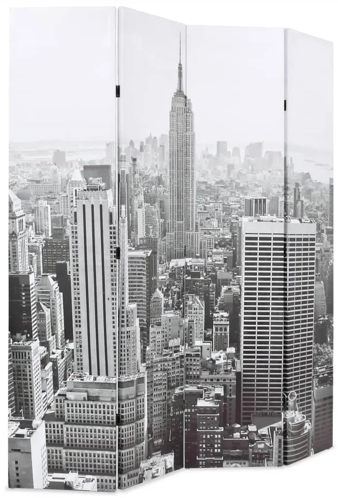 vidaXL Marketos Skládací paraván 160 x 170 cm Denní New York černobílý