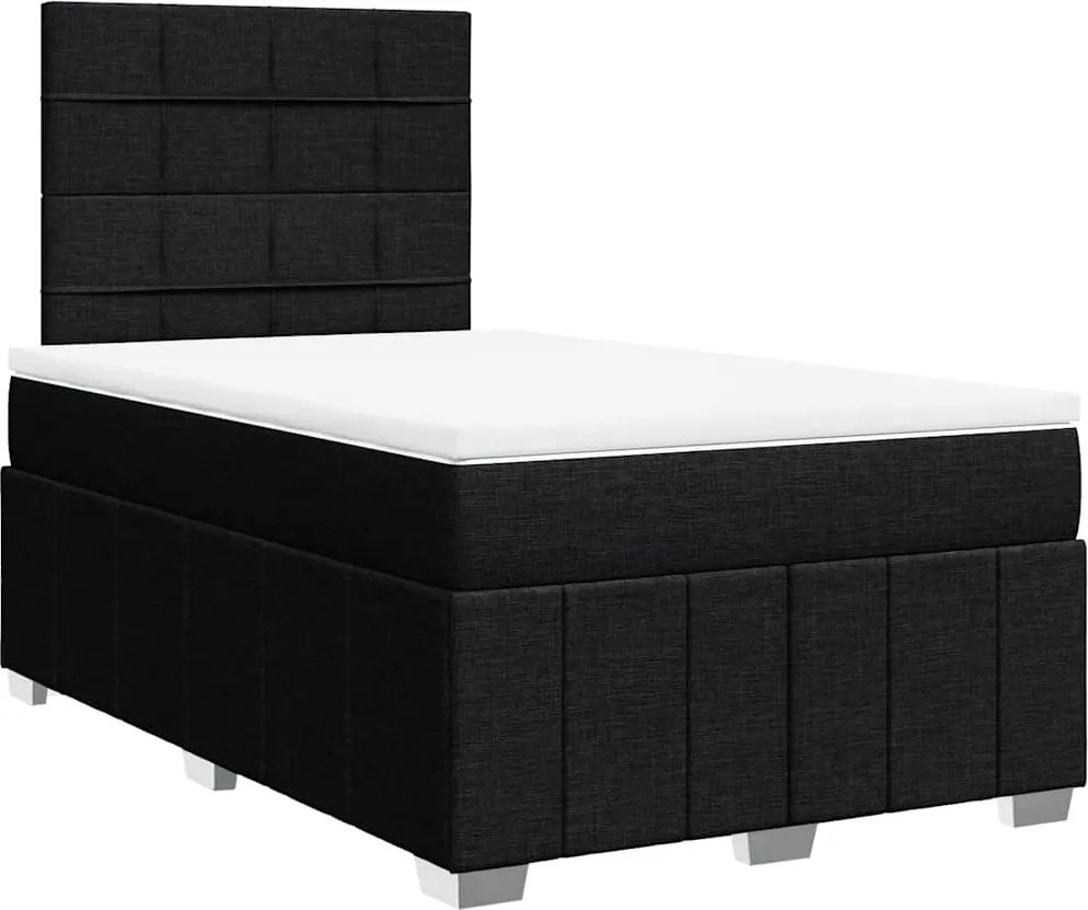 Box spring postel s matrací černá 120x200 cm textil 3293937