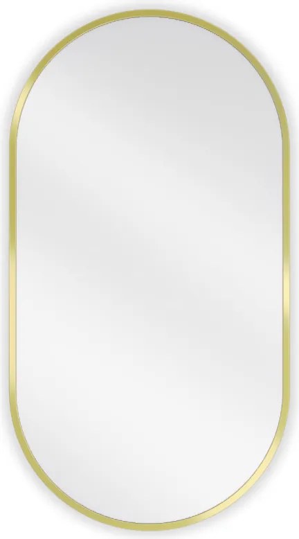Mexen Loft, oválné koupelnové zrcadlo 75 x 40 cm, barva rámu zlatá lesklá, 9851-075-040-000-50