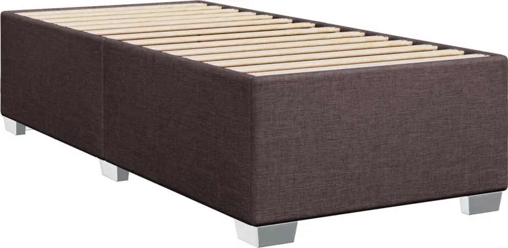 Rám postele bez matrace tmavě hnědá 80 x 200 cm textil 3284432
