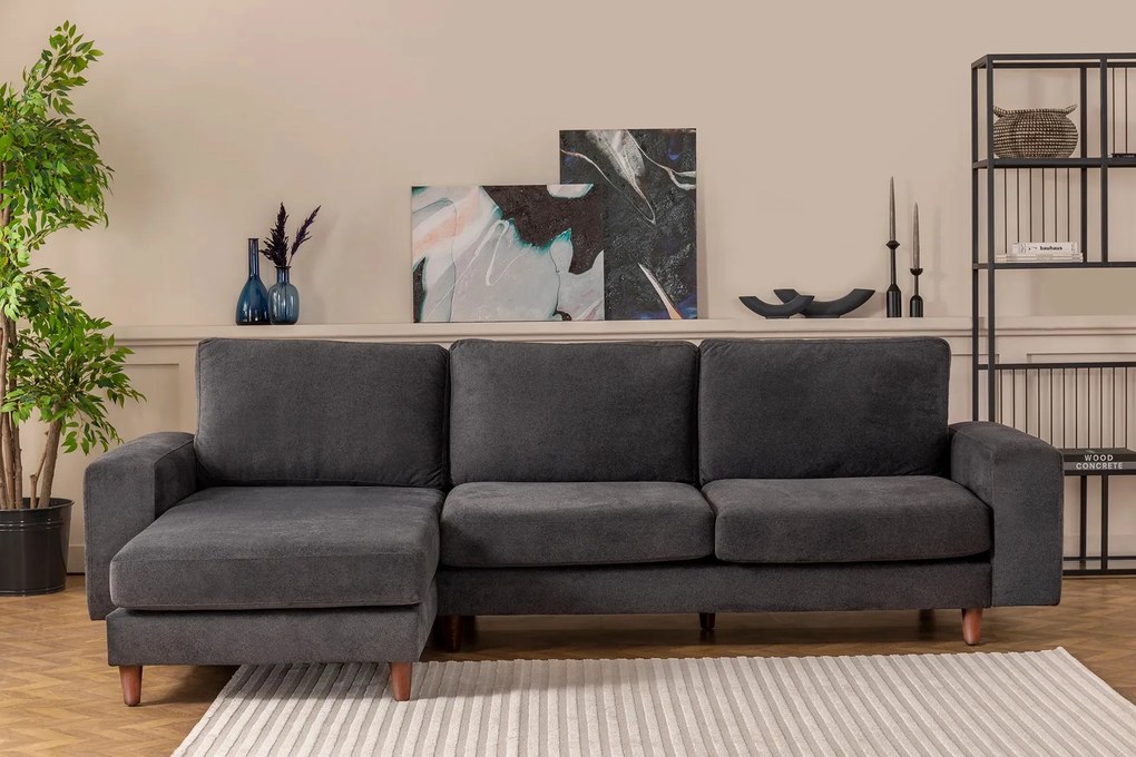 Hanah Home Rohová pohovka BERLIN levá antracitová