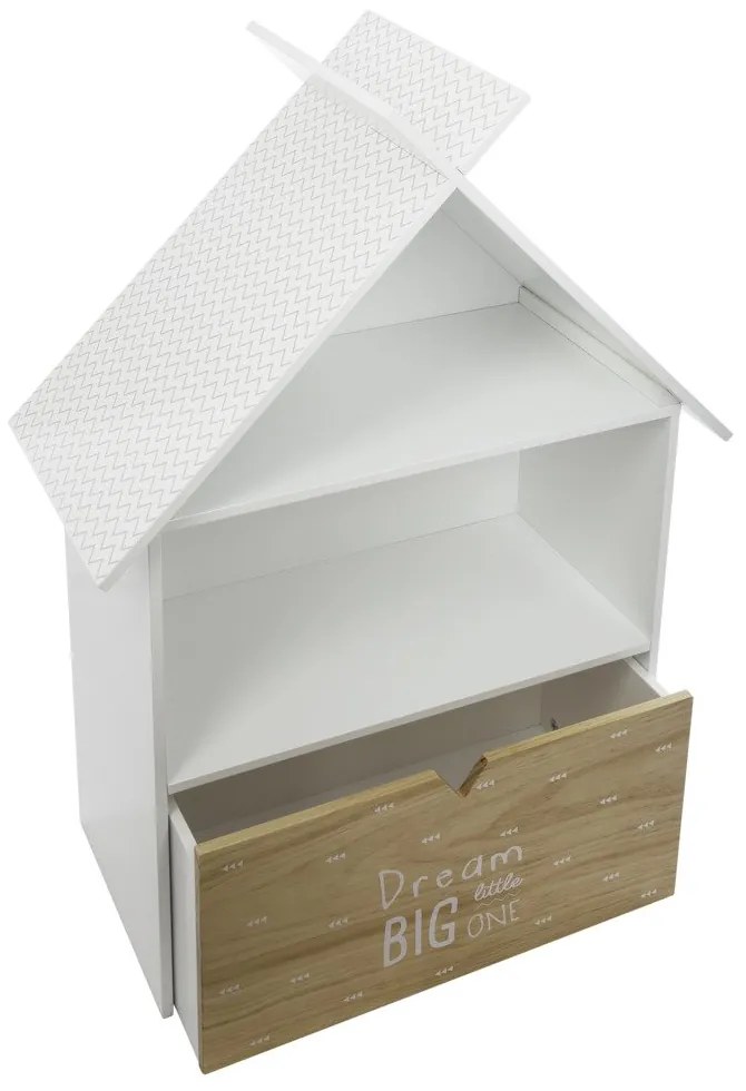 Dřevěná bílá skříňka na knihy pro děti, 93,5x30x67,5 cm