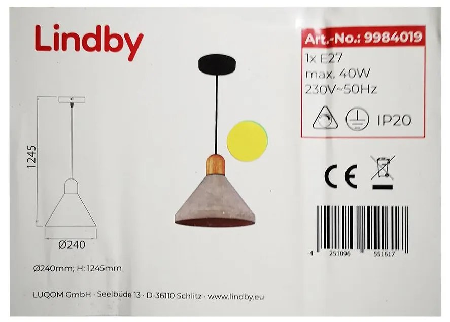 Lindby Lindby - Lustr na lanku CAISY 1xE27/40W/230V LW0084