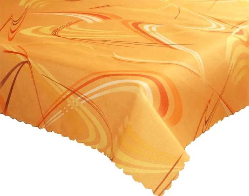 Forbyt  Ubrus Dekorativní nešpinivý  dezén Numero, Oranžový pr.120 cm