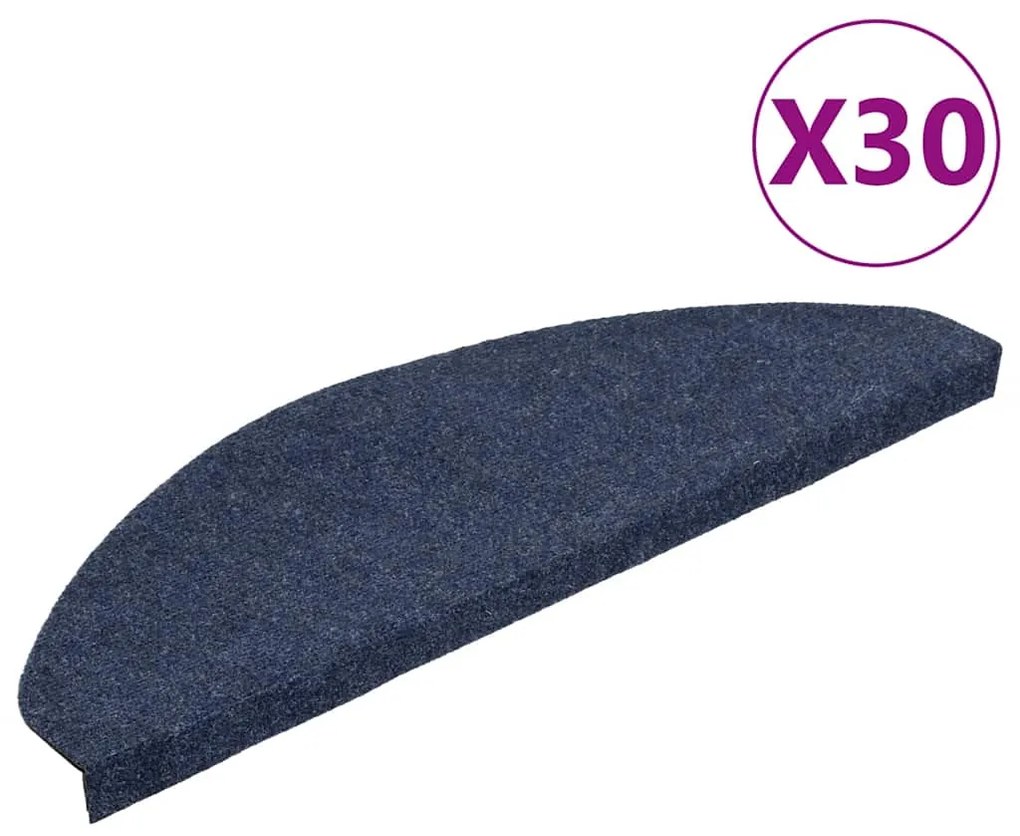 Samolepicí podložky na schody 30 ks Modrá 65x22,5x3,5 cm 3365918