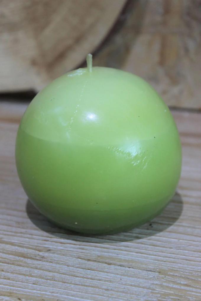 Zelená voňavá svíčka ve tvaru koule 9cm