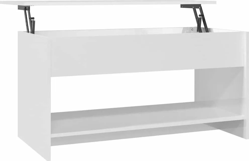 vidaXL Konferenční stolek 102 x 50 x 52,5 cm kompozitní dřevo [809647] Barva: bílá s vysokým leskem