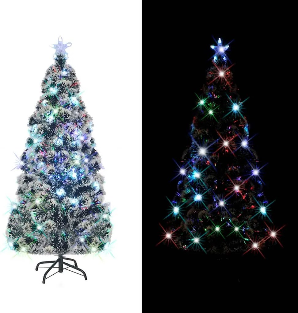 Předem osvětlený vánoční stromek se stojanem a LED 210 cm optické vlákno 242428