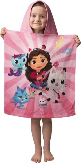 Jerry Fabrics Plážová osuška pončo Gabbys Dollhouse 02 50x115 cm