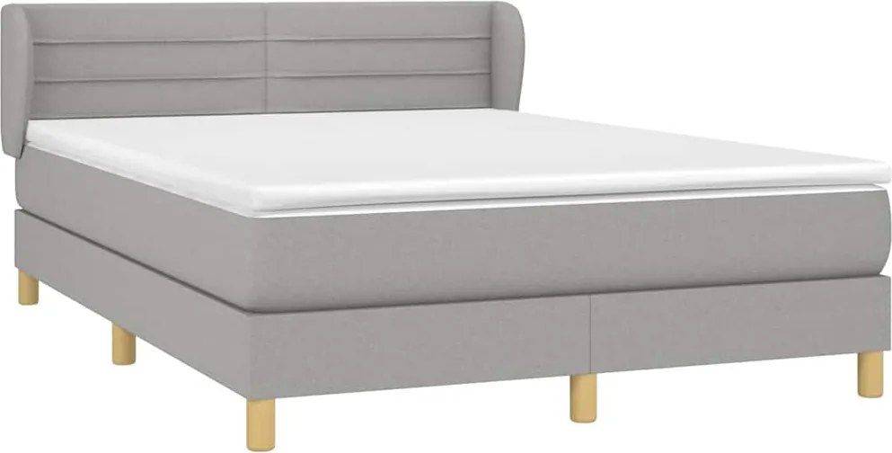 Box spring postel s matrací světle šedá 140 x 190 cm textil 3126877