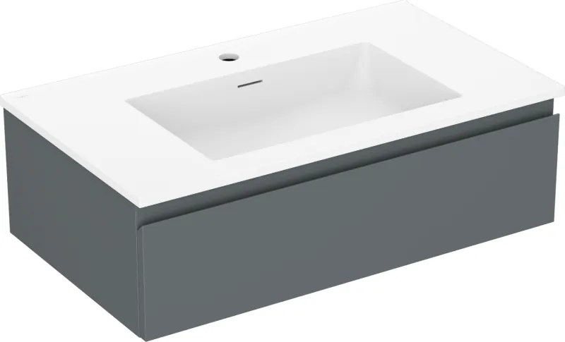 Mexen Orio, koupelnová skříňka 80 cm s umyvadlem Otis, 1 zásuvka, grafitová matná/bílá matná, 91A10-08023-1-BF66-W18M01