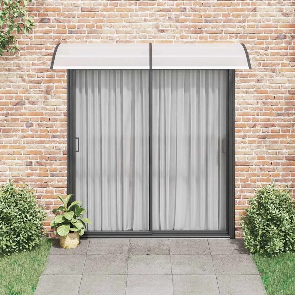Vchodová stříška černá a průhledná 240 x 75 cm polykarbonát 144816