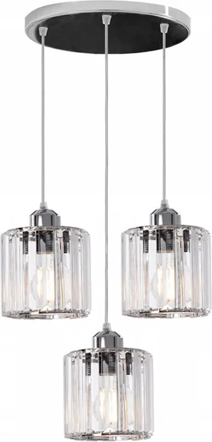 Toolight - ELEGANCE LAMPA SUFITOWA APP210-3CPR KRYSZTAŁ SREBRNA, OSW-08550