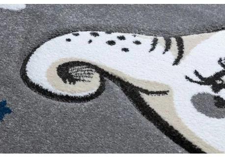 Kulatý koberec PETIT SLONÍK, HVĚZDY, šedý velikost kruh 140 cm | krásné koberce cz