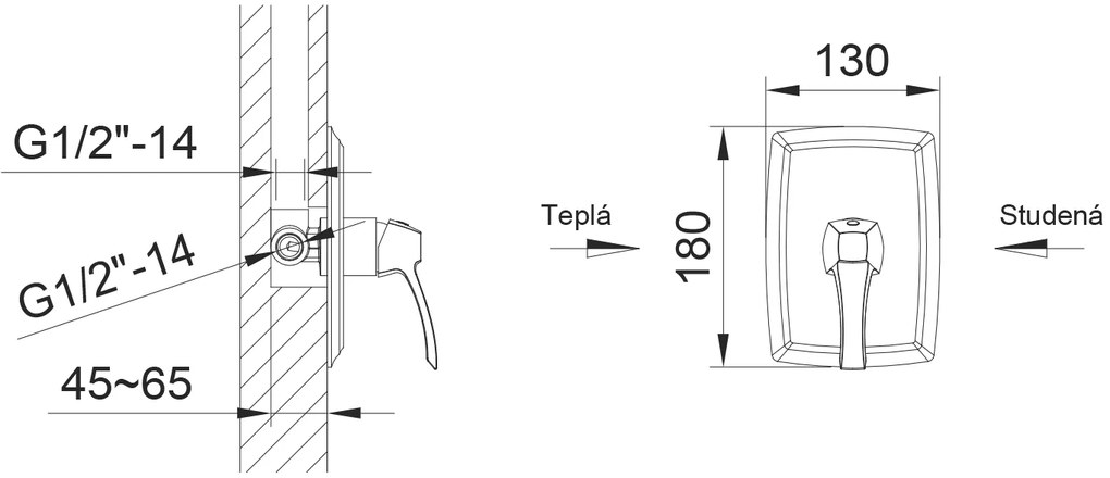 Sapho DREAMART podomítková sprchová baterie, 1 výstup, chrom - DA041