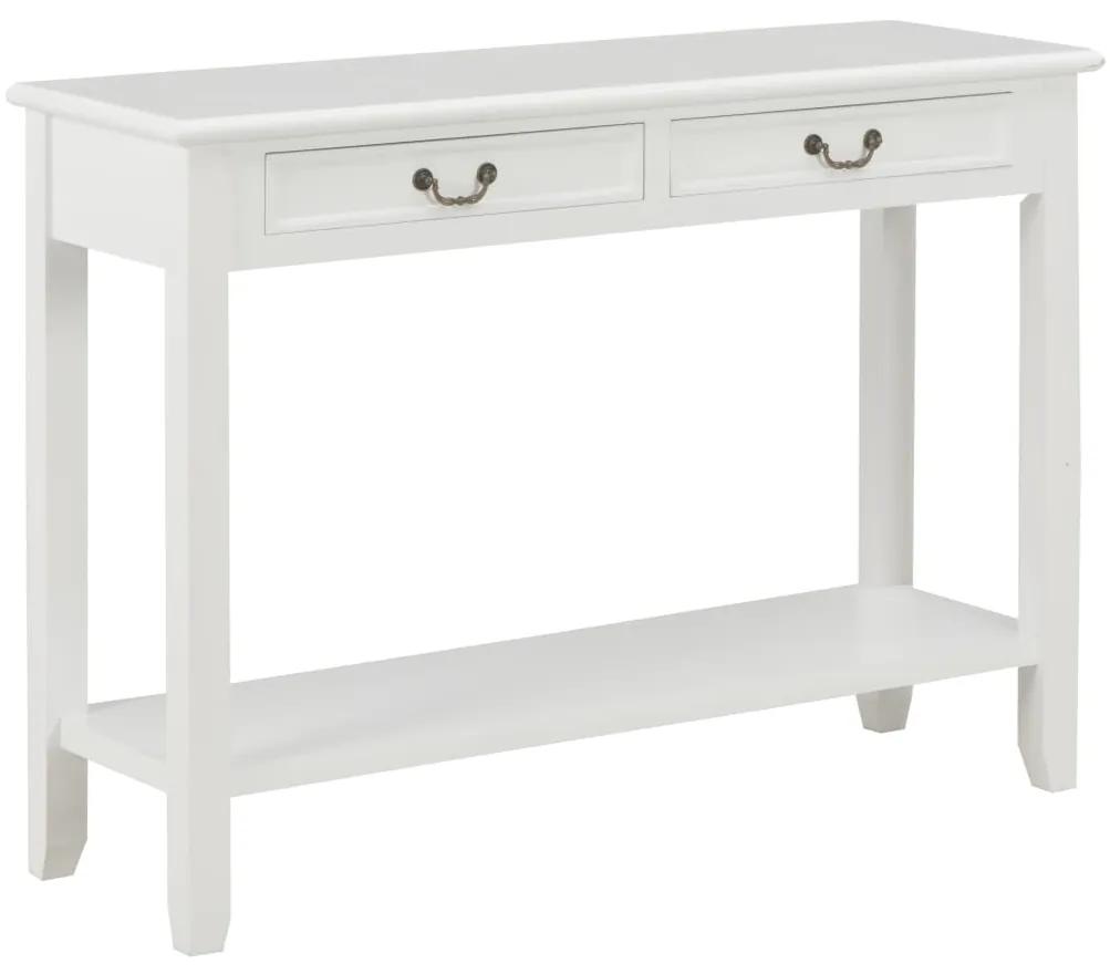 Konzolový stolek - dřevo - bílý | 110x35x80 cm