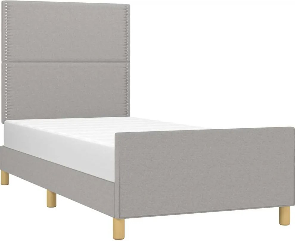 Rám postele bez matrace světle šedý 90 x 200 cm textil 3124944