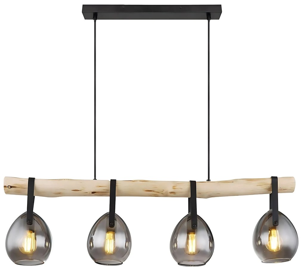Toolight Závěsné osvětlení Modern Wood D25 APP1775-4CP černá