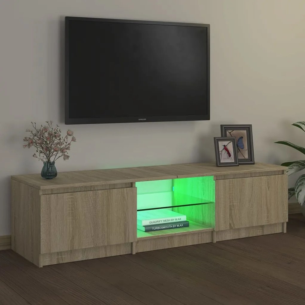 vidaXL Marketos TV skříňka s LED osvětlením dub sonoma 140 x 40 x 36 cm