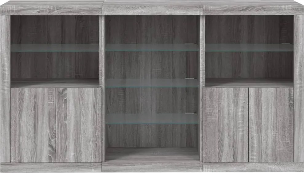Příborník s LED osvětlením šedý sonoma 181,5 x 37 x 100 cm 3209182