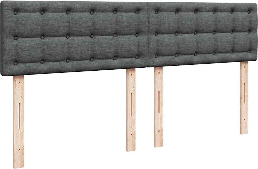 Box spring postel s matrací tmavě šedá 200x200 cm textil 3287190