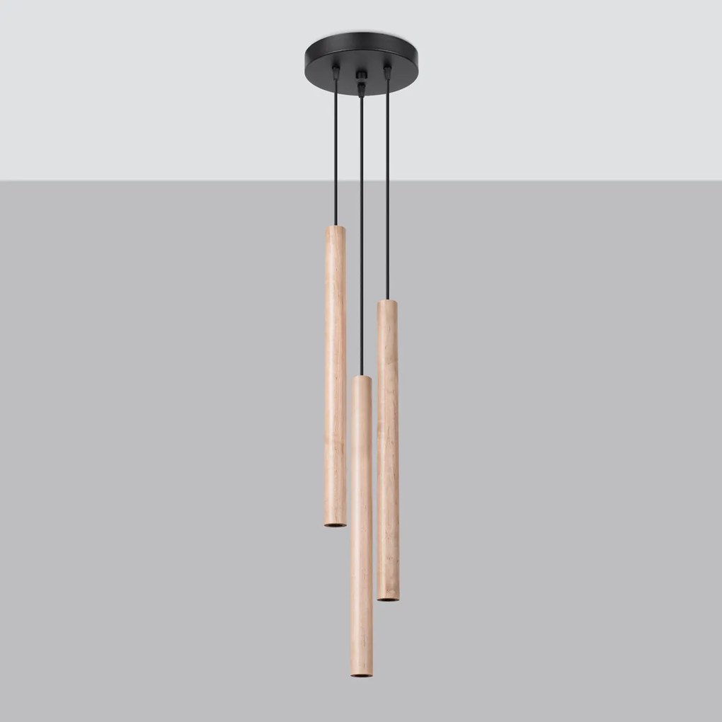 Sollux Lighting Závěsné svítidlo PASTELO 3P dřevo