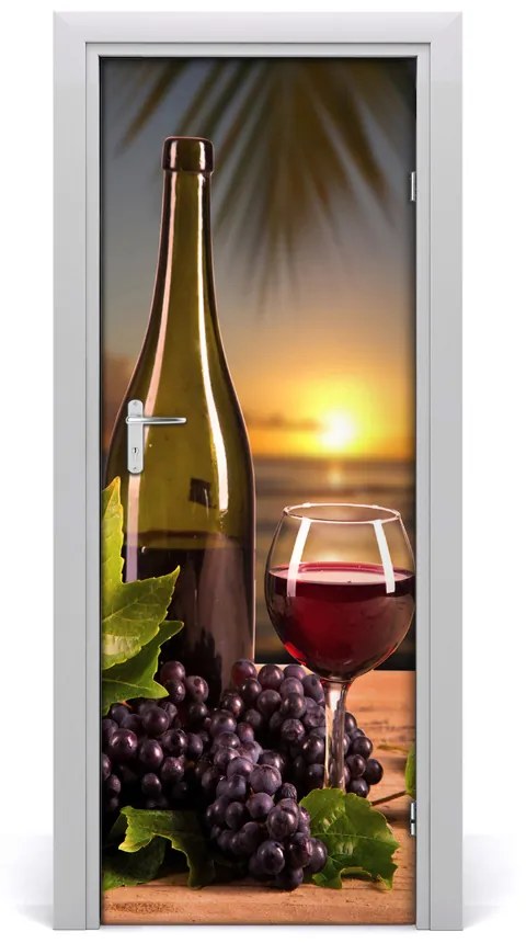 Fototapeta na dveře samolepící hrozny a víno 85x205 cm
