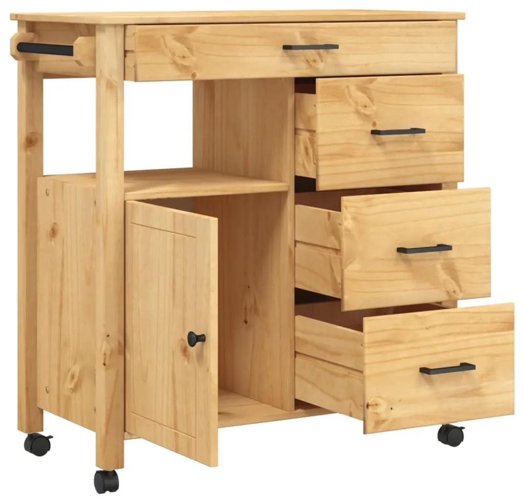 Kuchyňský vozík MONZA 84 x 40 x 90 cm masivní borové dřevo,  376109