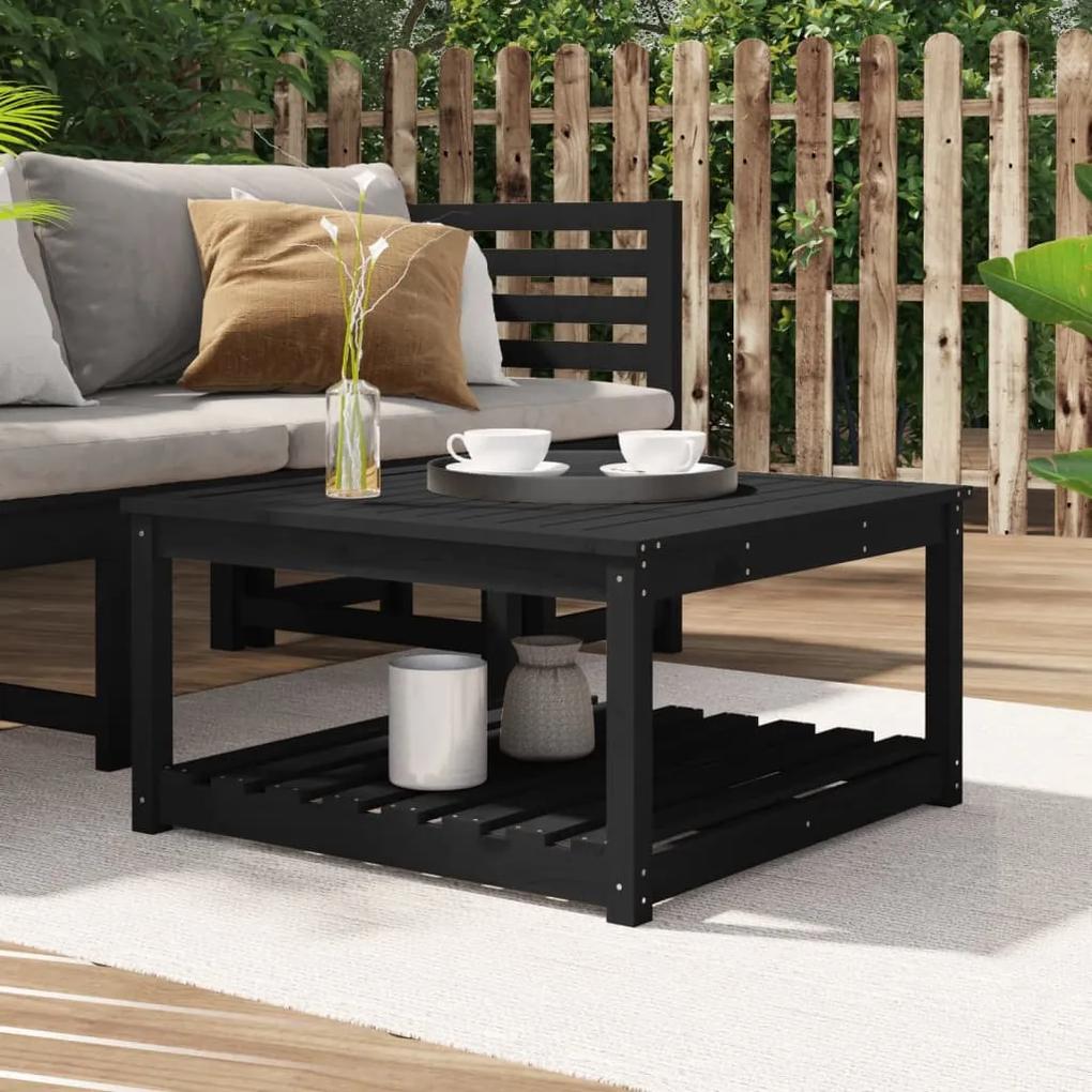 Zahradní stůl černý 82,5 x 82,5 x 45 cm masivní borové dřevo - Default Title