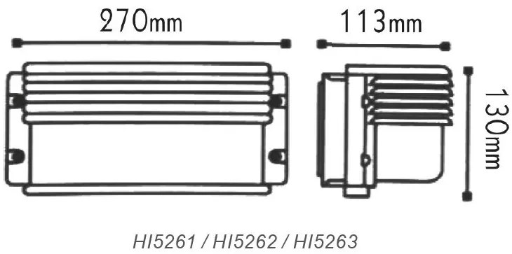 ACA Lighting Venkovní přisazené svítidlo HI5261G max. 40W/E27/IP45, šedé