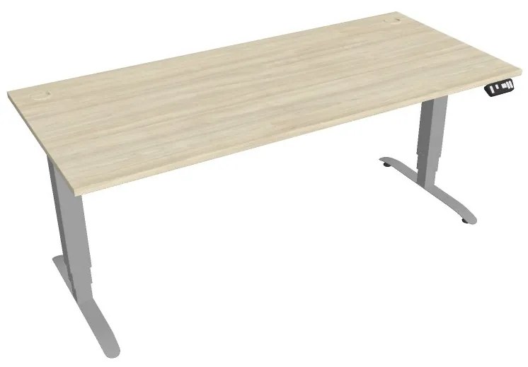Elektr. nastavitelný stůl 180x80 s pamětí - HOBIS MOTION MS 3M 1800 Dekor stolové desky: akát, Barva kovové podnože: stříbrná