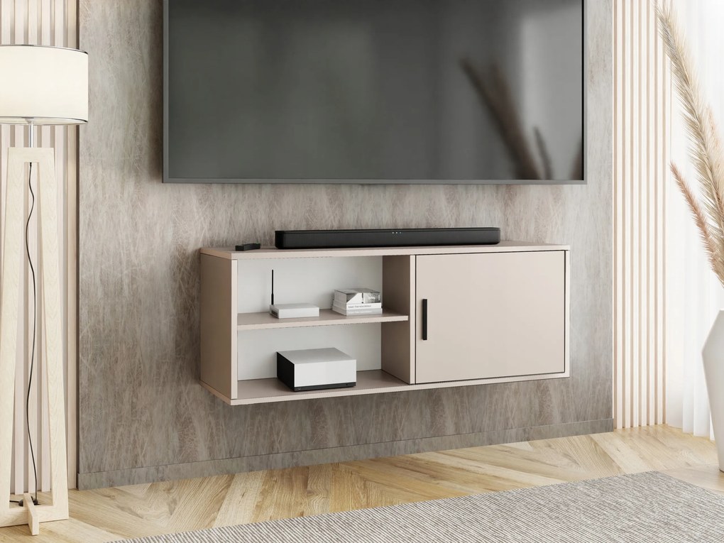 TV skříňka ROJO 2 kašmír otevřená TV skříňka s policí
