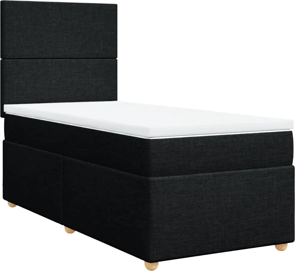 Box spring postel s matrací černá 90x190 cm textil 3293430