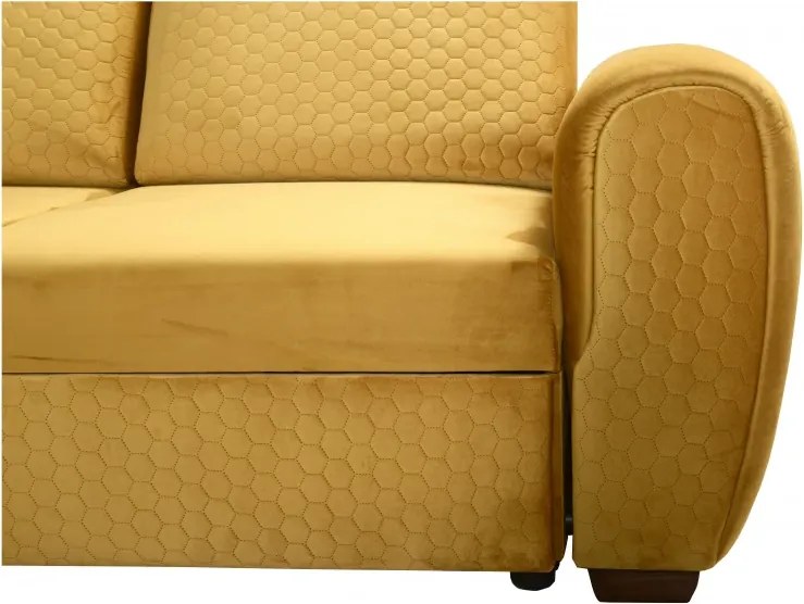Rohová sedací souprava ARKANA II, žlutá (AN 5959/5958/wenge)