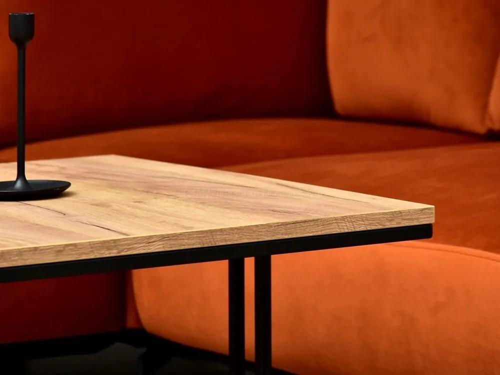 MPT Konferenční stolek Dark XL, dub zlatý/černý kov