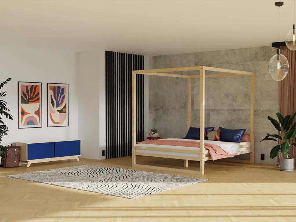 Benlemi Dvoulůžková postel BALDEE Zvolte barvu: Nelakovaná, Zvolte rozměr: 160 x 200 cm